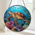 Ocean Turtle Faux Stained Glass Window Hanging - Walmart.com