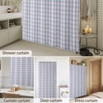 Bathroom Shower Curtain Vintage Purple Pink Gingham Check Waterproof ...
