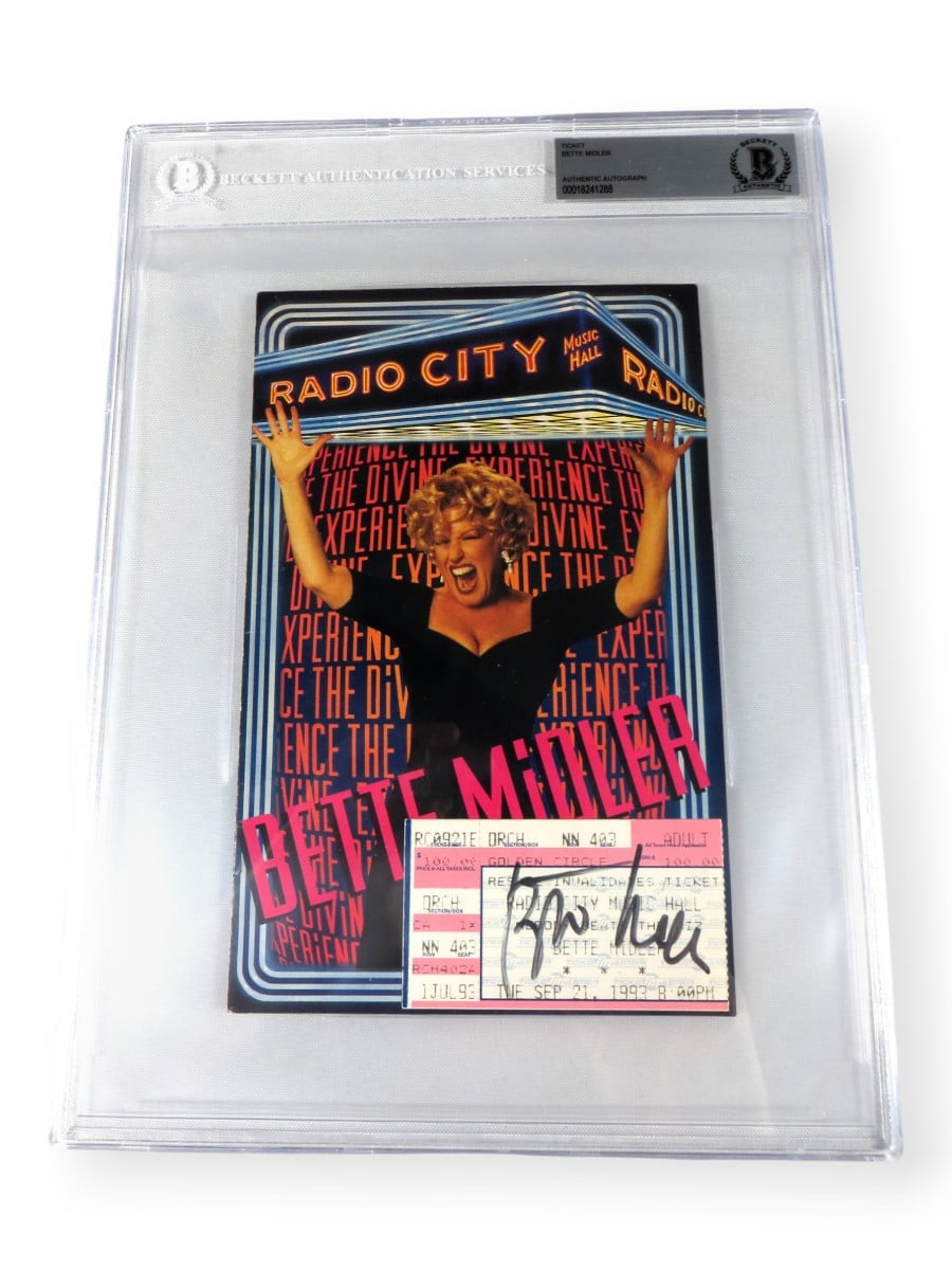 Bette Midler Signed Autographed Ticket Stub The Divine Experience BAS ...