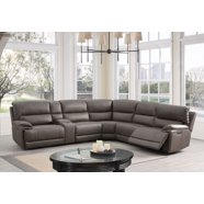 Acme Furniture Aceso Sectional Sofa - Rust Brown Chenille - Walmart.com