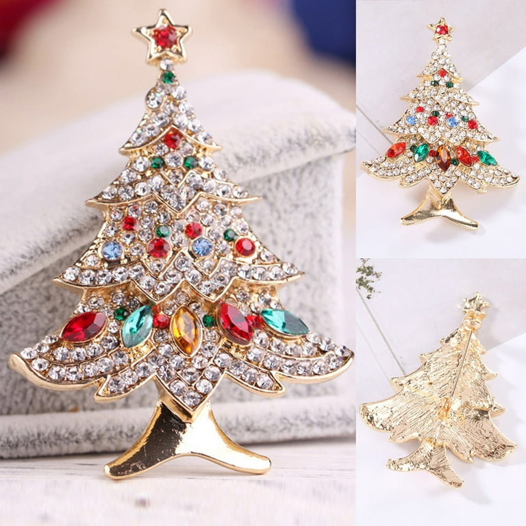 Kiplyki Wholesale Women Christmas Tree Brooch Fashion Scarf Clip Christmas Gift Party Wedding Walmart