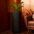 TerraDeco Tall Roman Column Planter（14.2Dx31.5H，36 Pounds）- Black ...