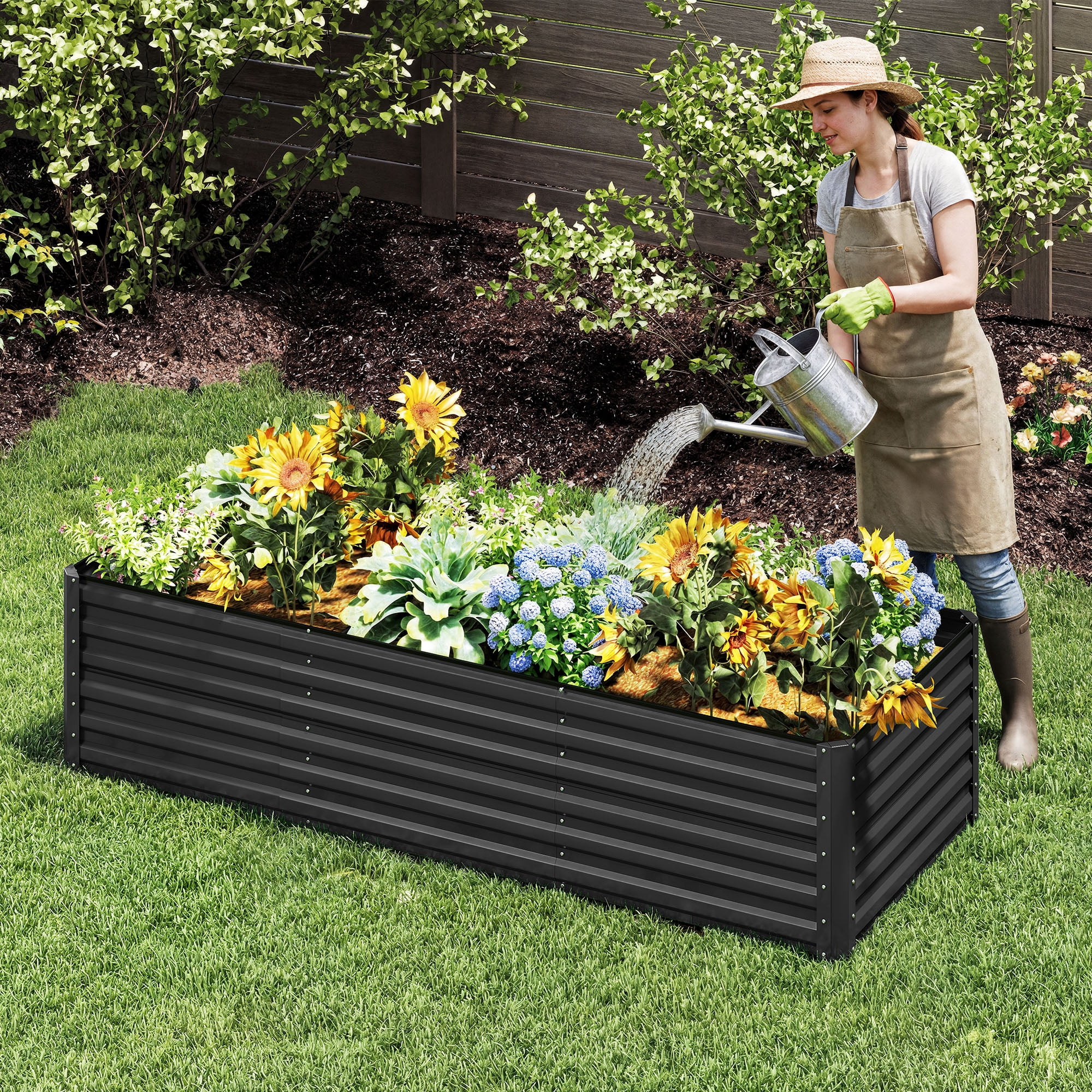 Click here for Dextrus 8x4x2 Ft Galvanized Metal Raised Garden Be... prices