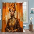 African Woman with Gold Jewelry Shower Curtain Set with Hooks, Portrait ...