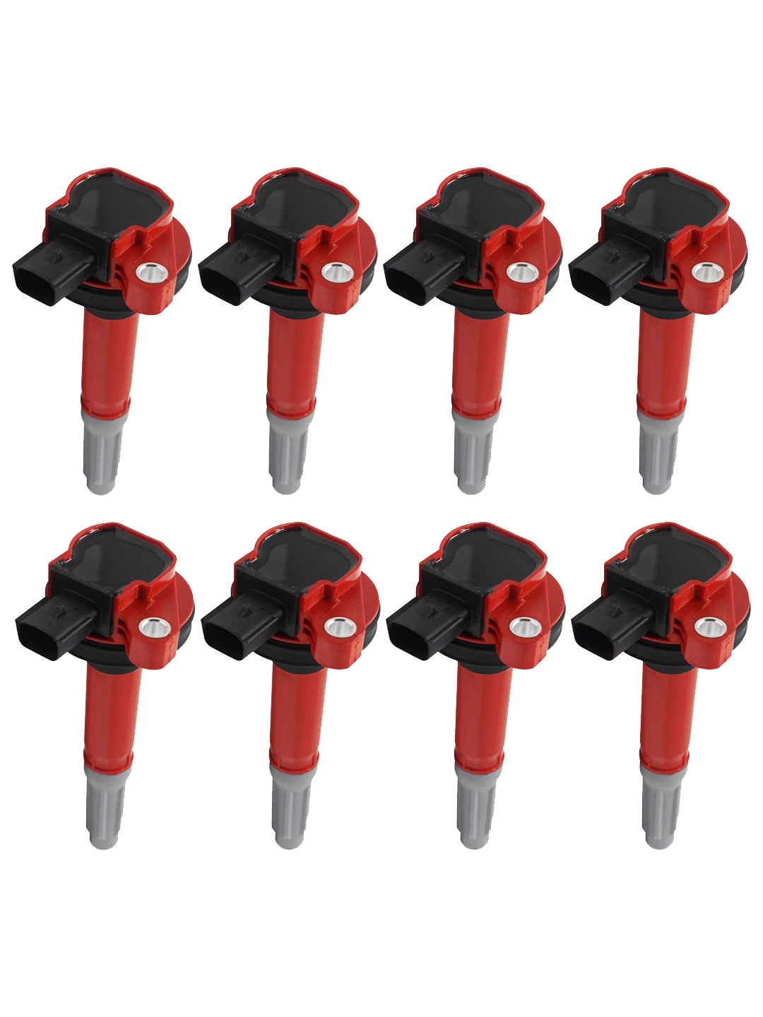 Set of 8 High Performance Ignition Coils Red Color Compatible with 2013 ...