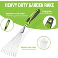 16" Hand Rake, Heavy Duty Stainless Steel Garden Rake with Soft Handle ...