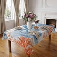 Coastal Ocean Octopus Coral Shell Table Cloth 60x84in, Waterproof ...