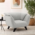 Pemberly Row Accent Armchair Rounded Back in Light Gray Boucle Solid ...