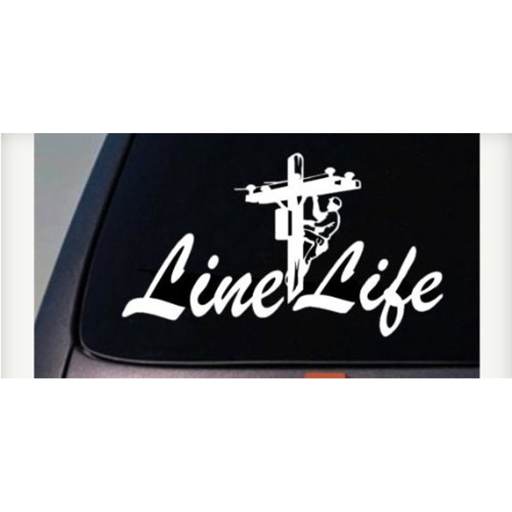 Lineman Line Life Decal 6" Sticker Journeyman 4 Laptop Car Window ...