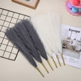 REOFLYUP 6 Pcs Artificial Pampas Grass Dark Grey Iron Wire Decorative ...