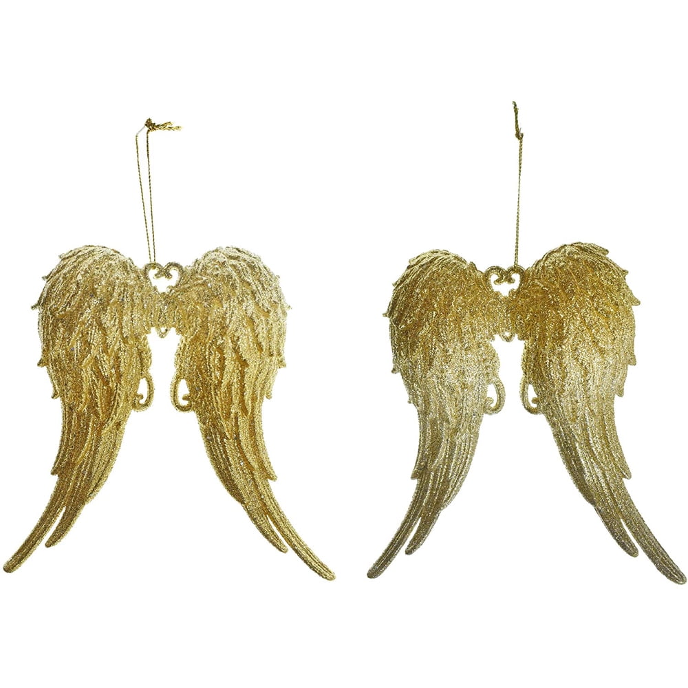 Glittered Angel Wing Ornaments, 5-1/2-Inch, 2-Piece - Walmart.com ...