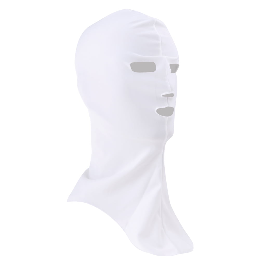 Swimming Sunblock UV Protection Full Face Mask Head Neck Cover White ...