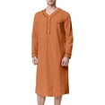 HLSOHJP Men's Cotton House Coat Long Sleeve Robe Soft Sleeping Loose ...