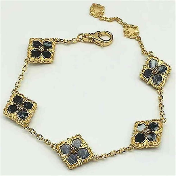 Pattern orange00001-16Four Leaf Clover Bracelet For Women 18k Gold ...