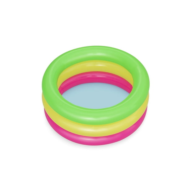 Bluescape Round 3-Ring Inflatable Multi-Color Kiddie Pool 27.5" x 12 ...