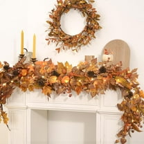 Valery Madelyn 6Ft Pre-Lit Fall Garland Lighted Harvest Garland with ...