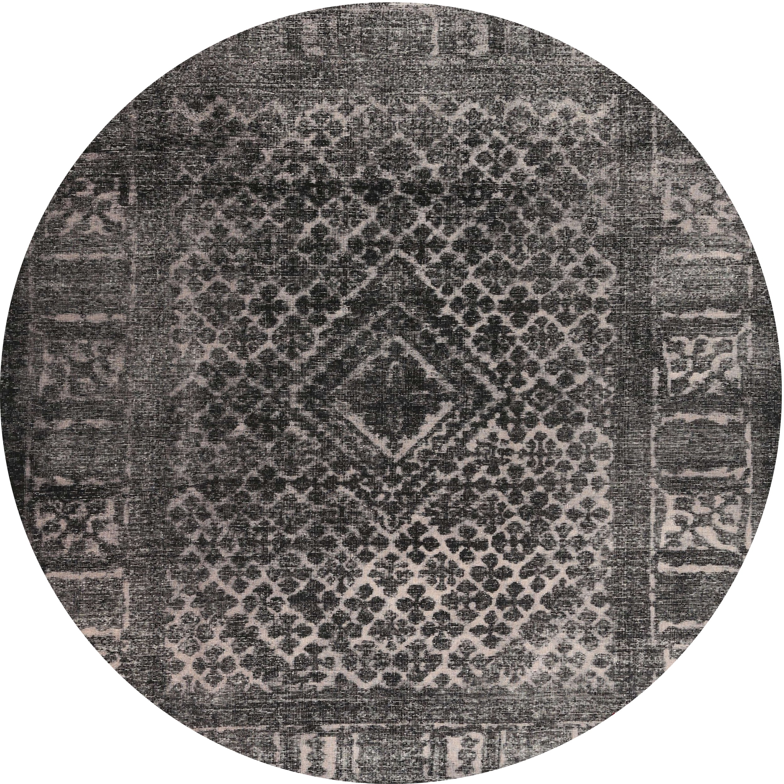 Ahgly Company Machine Washable Indoor Round Contemporary Grey Gray Area ...