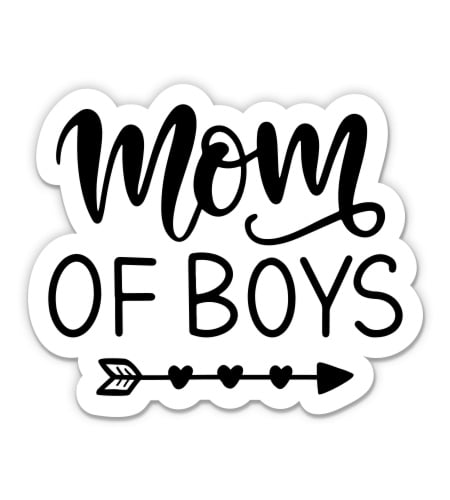 Mom of Boys - 3" Vinyl Sticker - For Car Laptop I-Pad Phone Helmet Hard ...