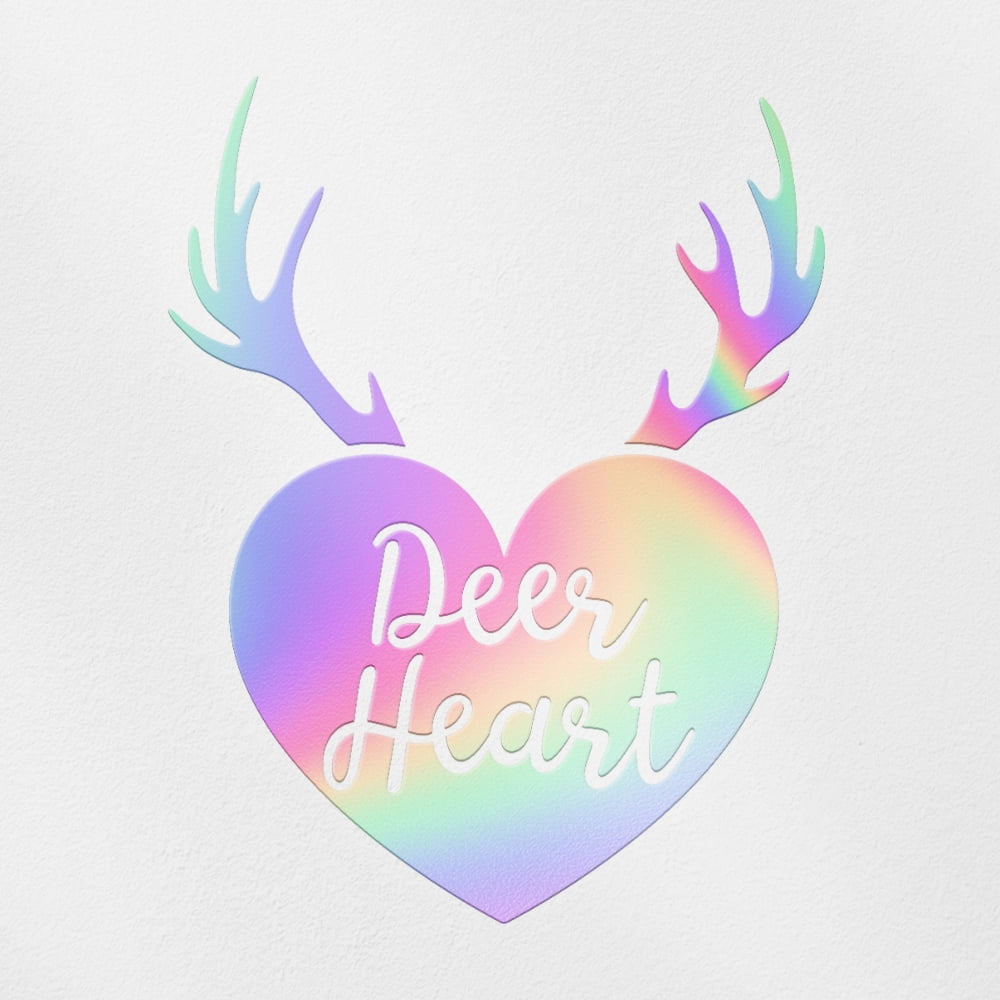Transparent Decal Stickers Of Deer Heart (Hologram) Premium Waterproof ...