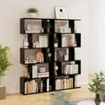 5 Tier Geometric Bookcase, S Shaped Bookshelf, Modern Decorative ...