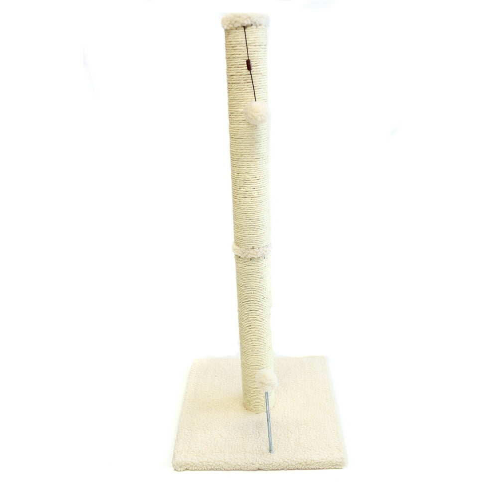 36 inch Sisal Scratching Post (Beige Fleece 16x16 Base) - Walmart.com ...
