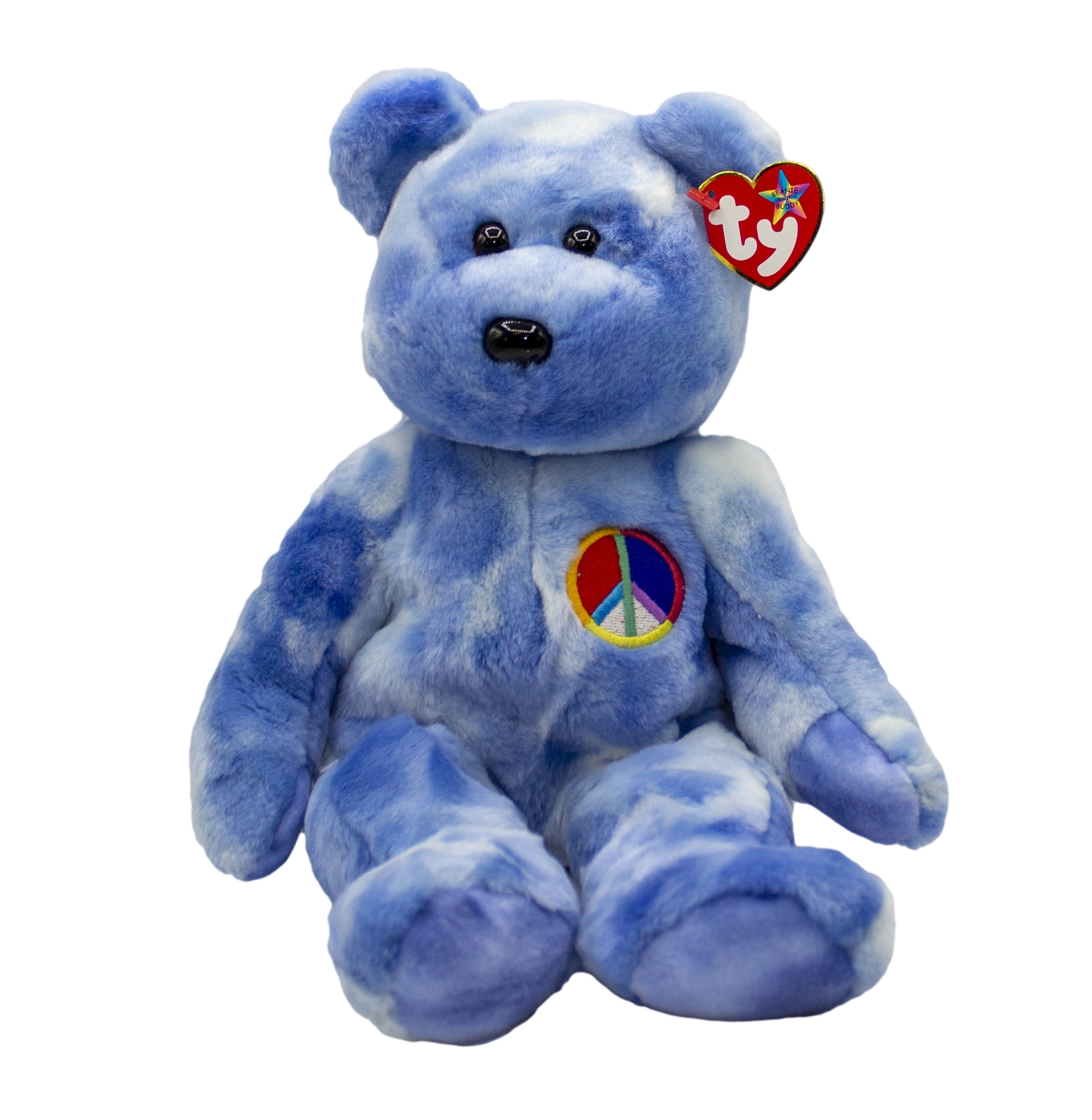 Ty Buddy: Peace the Blue Bear | Stuffed Animal | MWMT's - Walmart.com