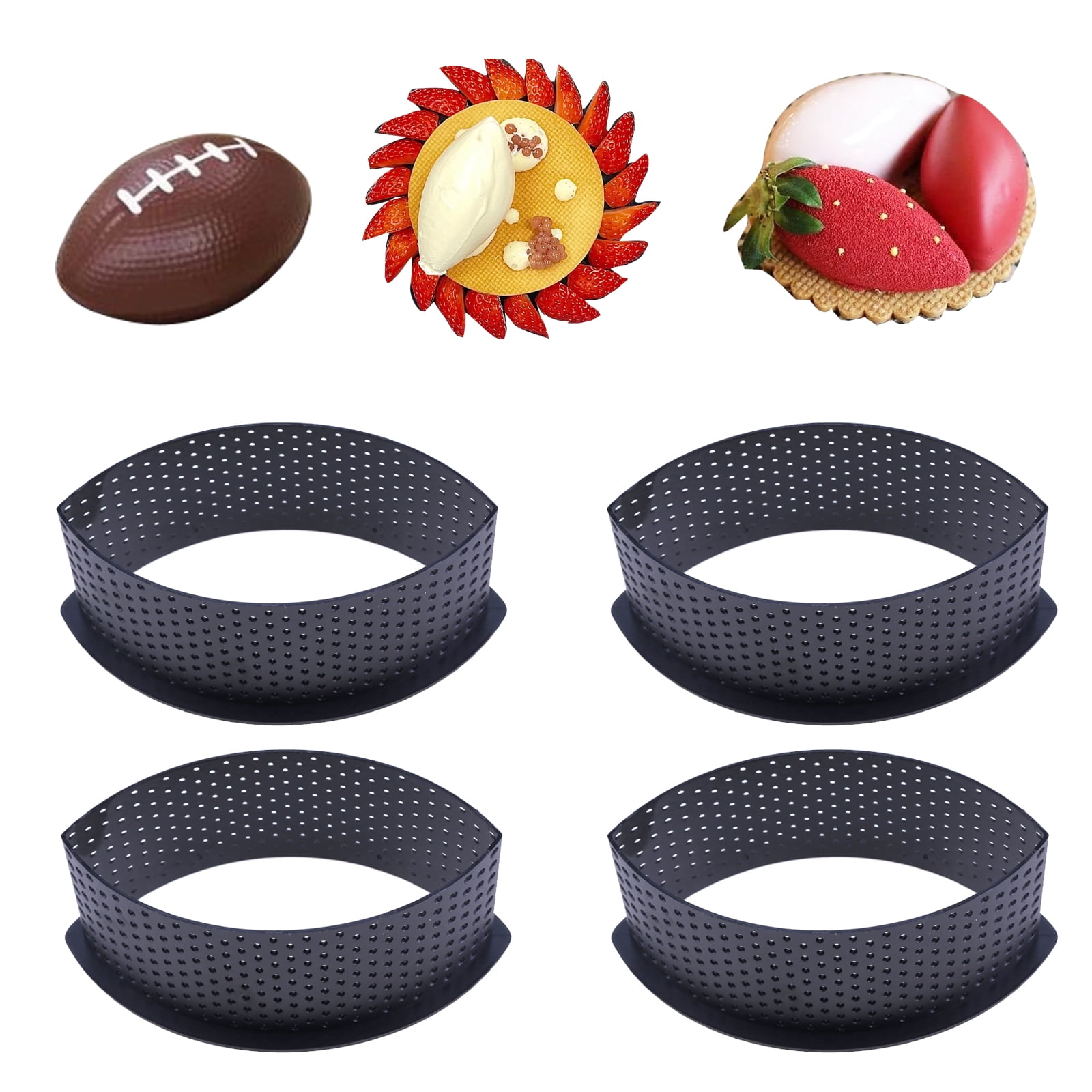 Hvacstar Tart Rings, Perforated Cake Mousse Ring Non Stick Bakeware ...
