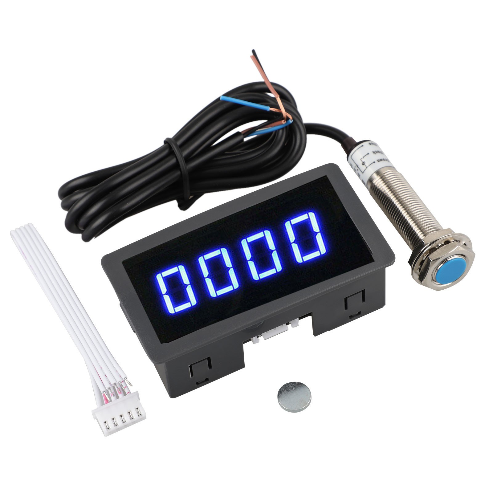 4 Digital Led Tachometer Rpm Speed Meter + Hall Proximity Switch Sensor ...