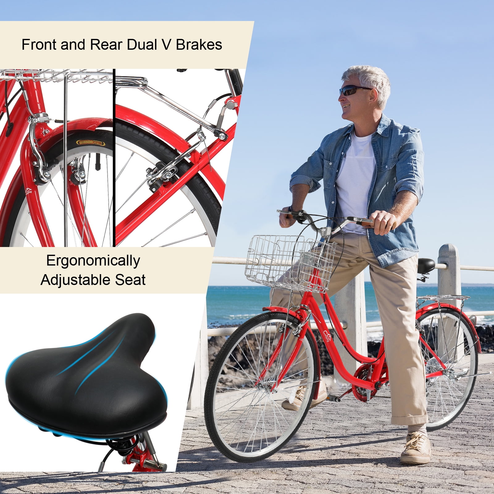 Ktaxon 26in Urban Commuter City Bike, Shimano 7 Speed Adult Ktaxon 26in Urban Commuter City Bike, Shimano 7 Speed Adult