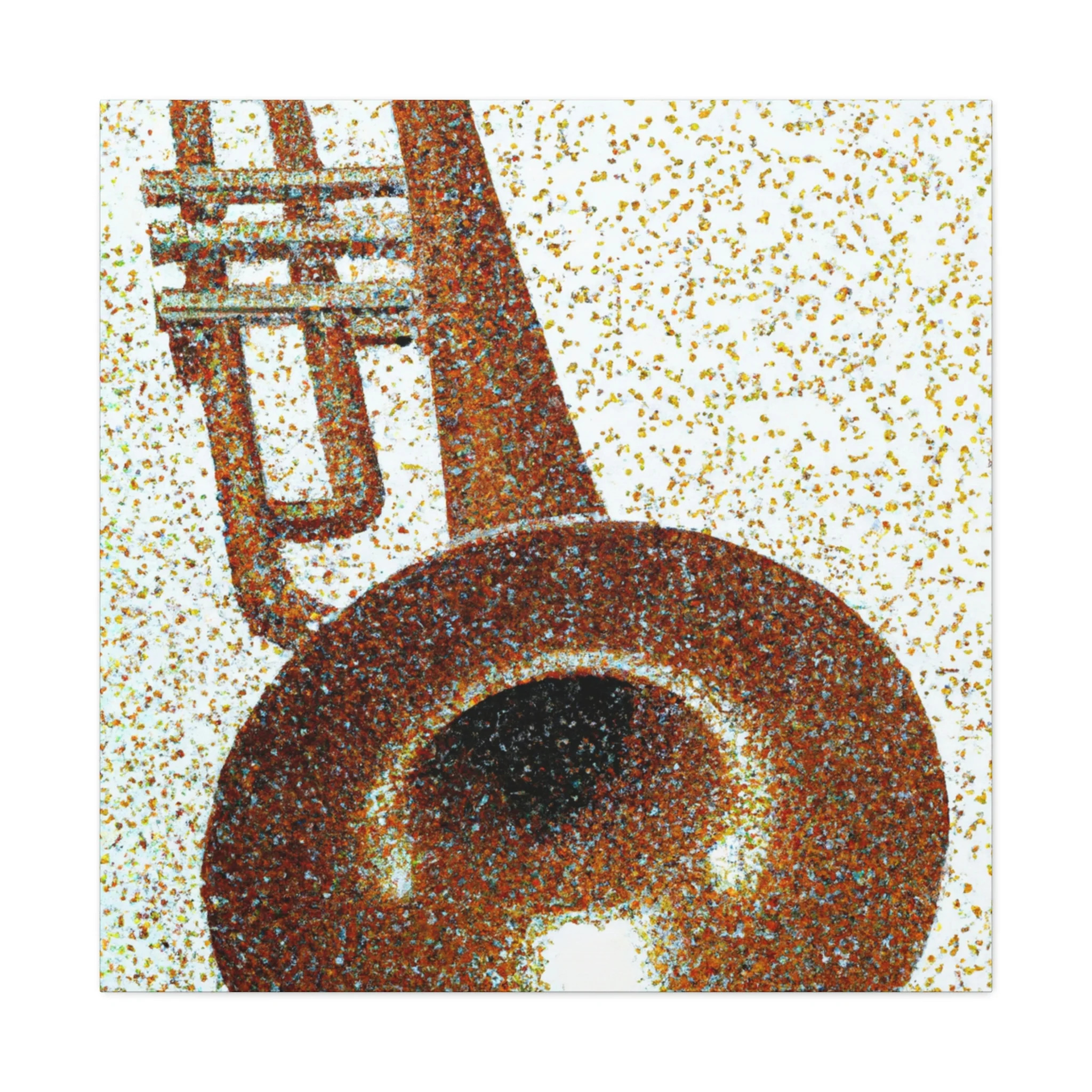 Trombone in Pointillism - Canvas - Walmart.com