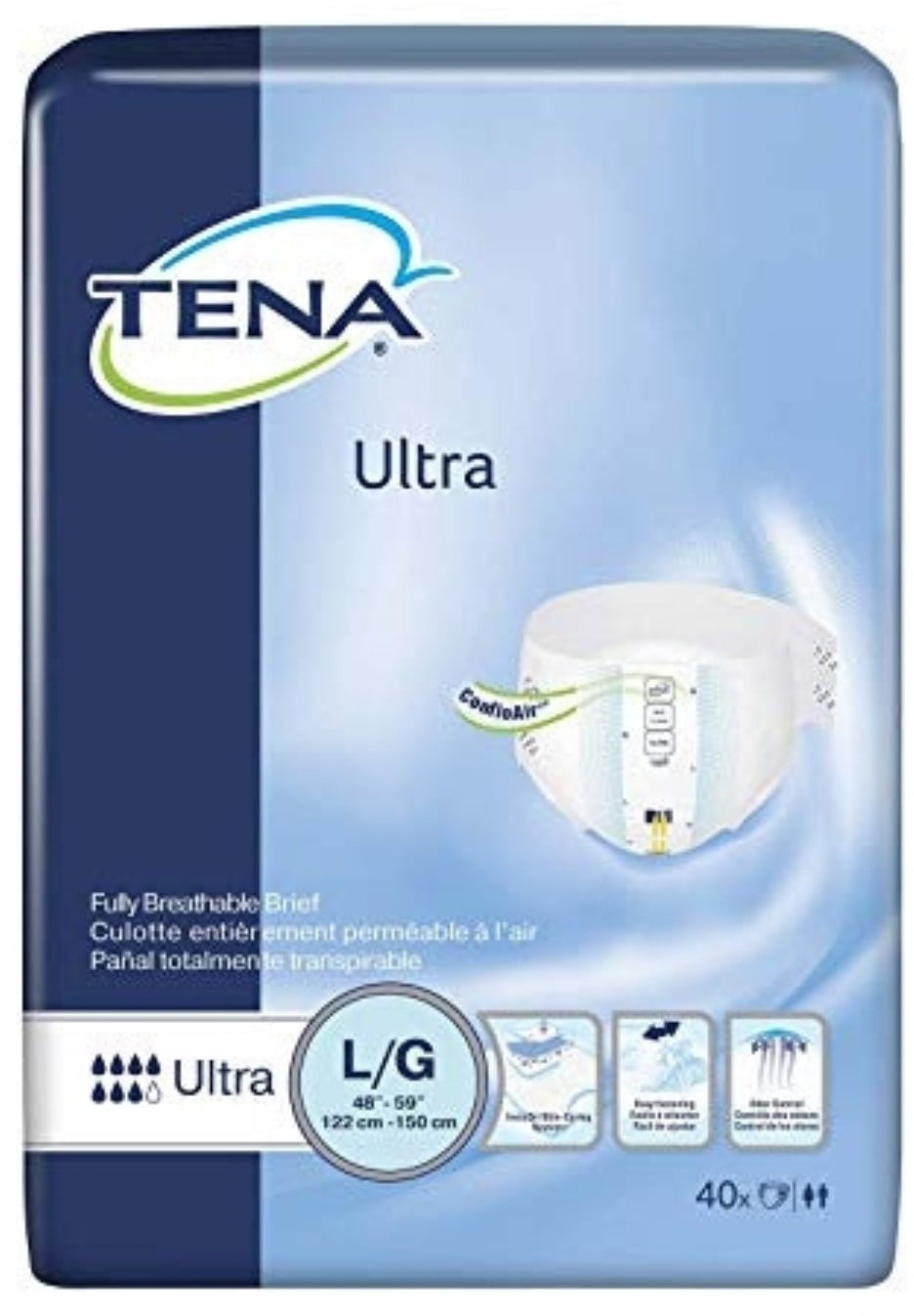 TENA Ultra Brief Large 48" - 59" - 12 Each - Walmart.com