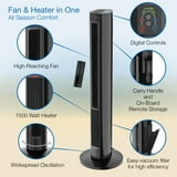 "Lasko 42"" 1500W Hybrid Tower Fan & Space Heater, Oscillating, Remote ...