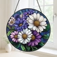 Aster Flower Window Hanging Stained Glass Suncatcher, Classic Garden ...