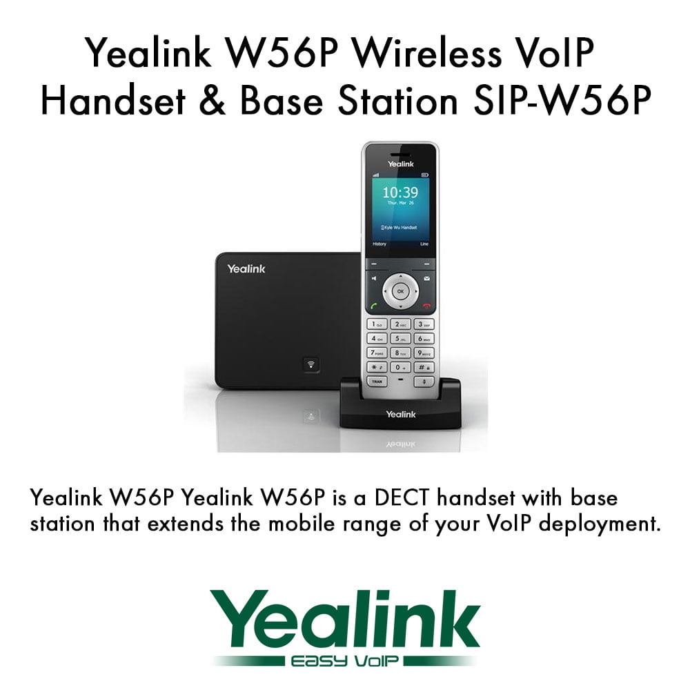 Yealink W56P Wireless VoIP Handset & Base Station SIP-W56P - Walmart.com - Walmart.com