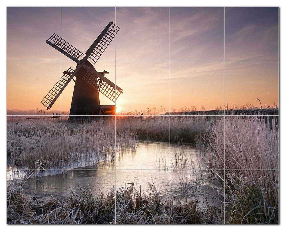 Windmill Picture Ceramic Tile Mural Kitchen Backsplash Bathroom Shower ...