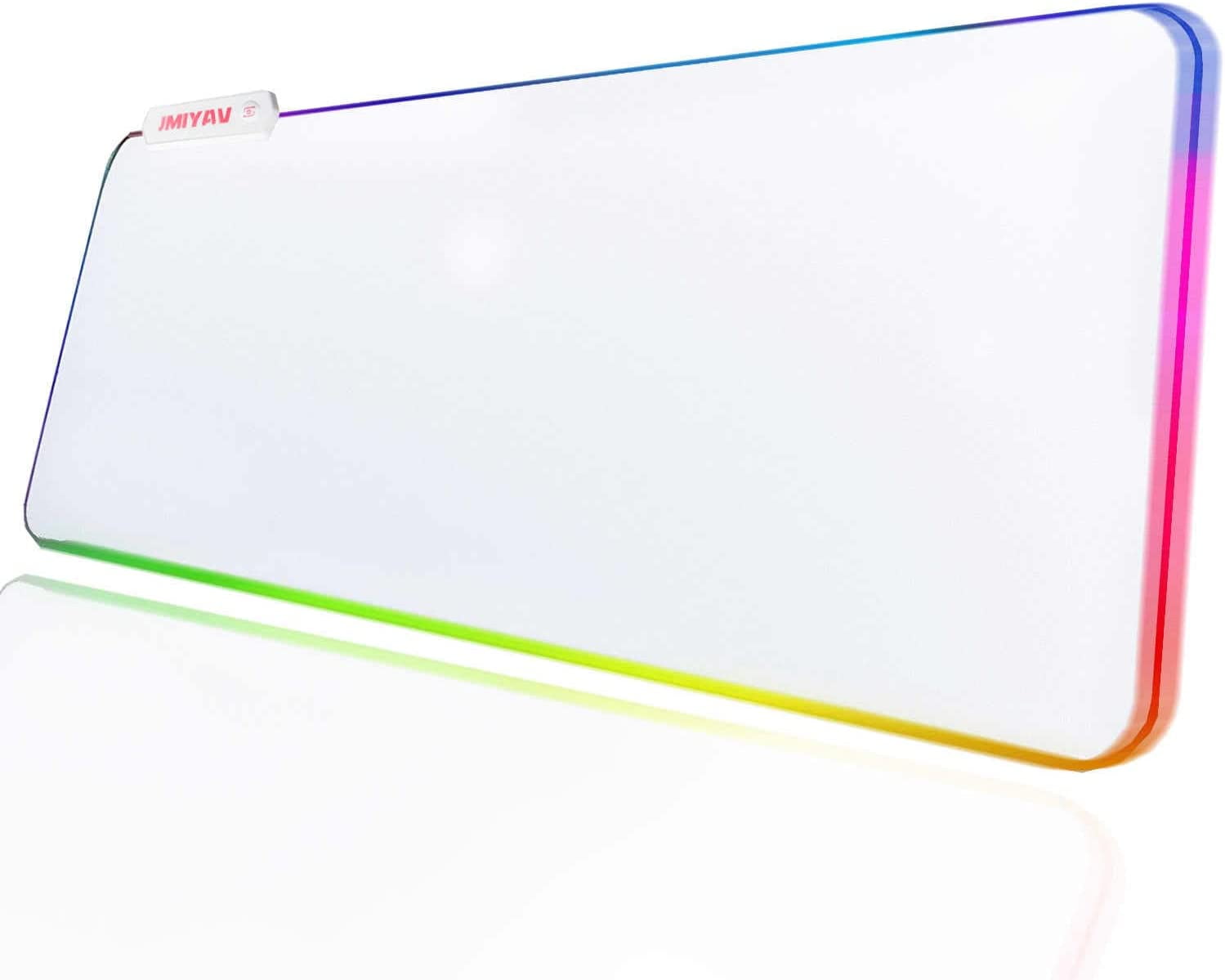 White Gaming Mouse Pad RGB Mousepad Non-Slip Rubber Base Extra Large ...