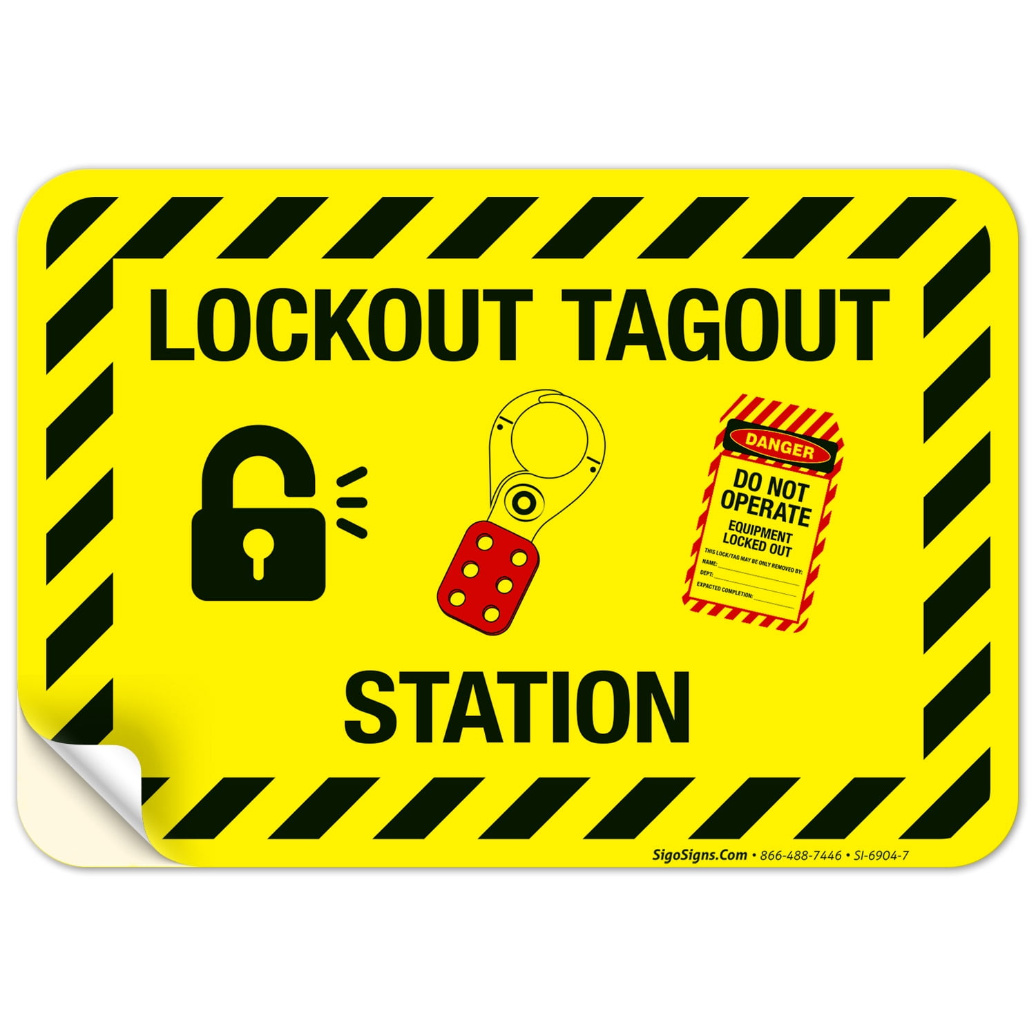 Lockout Tagout Station Sign, - Walmart.com