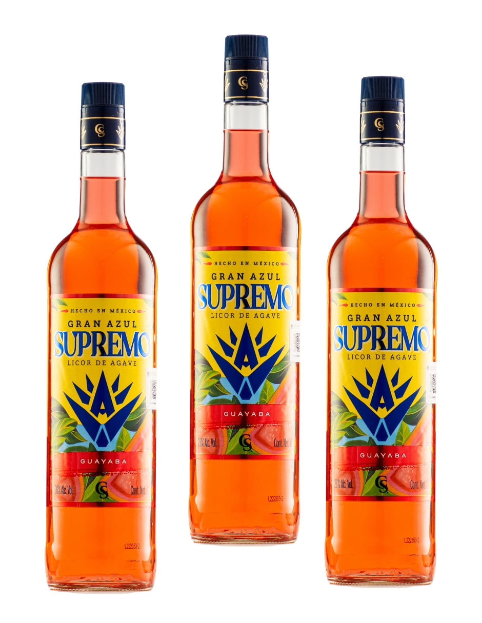 Tripack Licor De Agave Gran Azul Supremo Guayaba 1000 Ml Licor de Agave ...