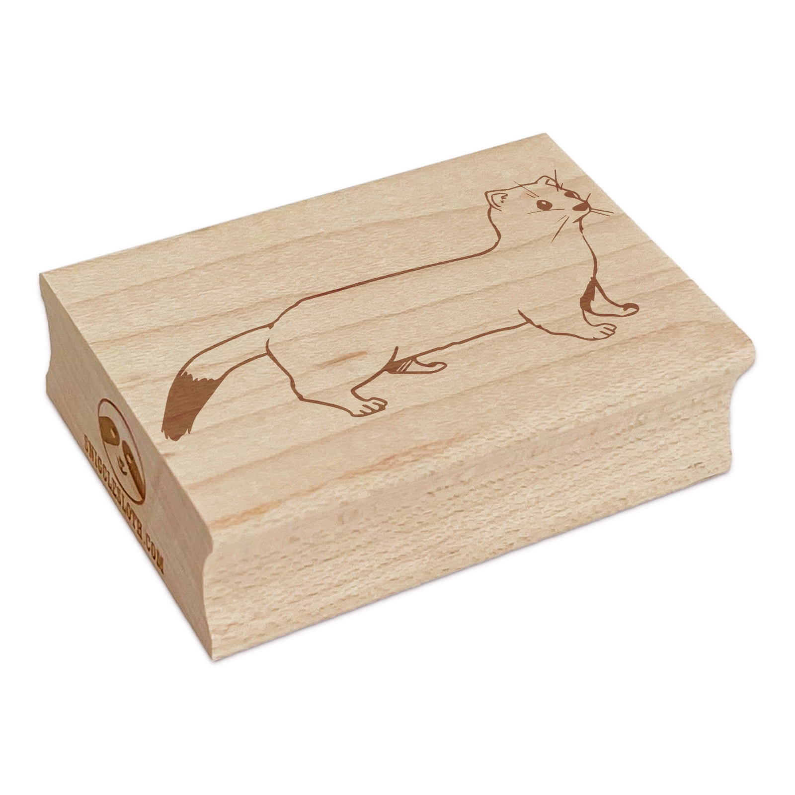 Ermine Stoat Weasel with Black Tail Rectangle Rubber Stamp Stamping ...