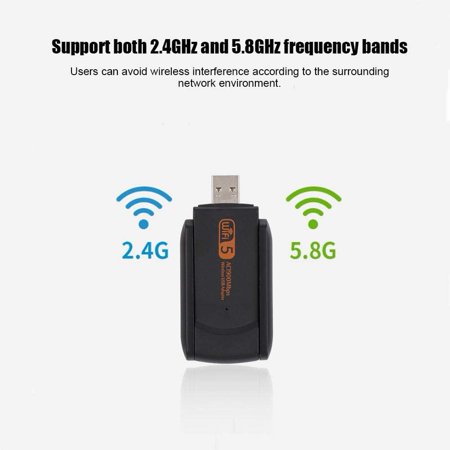 USB3.0 2.4G/ 5.8G Dual Band AC WiFi Network Card, RTL8814 1900Mbps High Speed Wireless WiFi ...