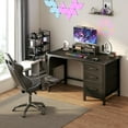 Computer Desk with File Drawers Cabinet, 47 Inch Home Office Desks with ...