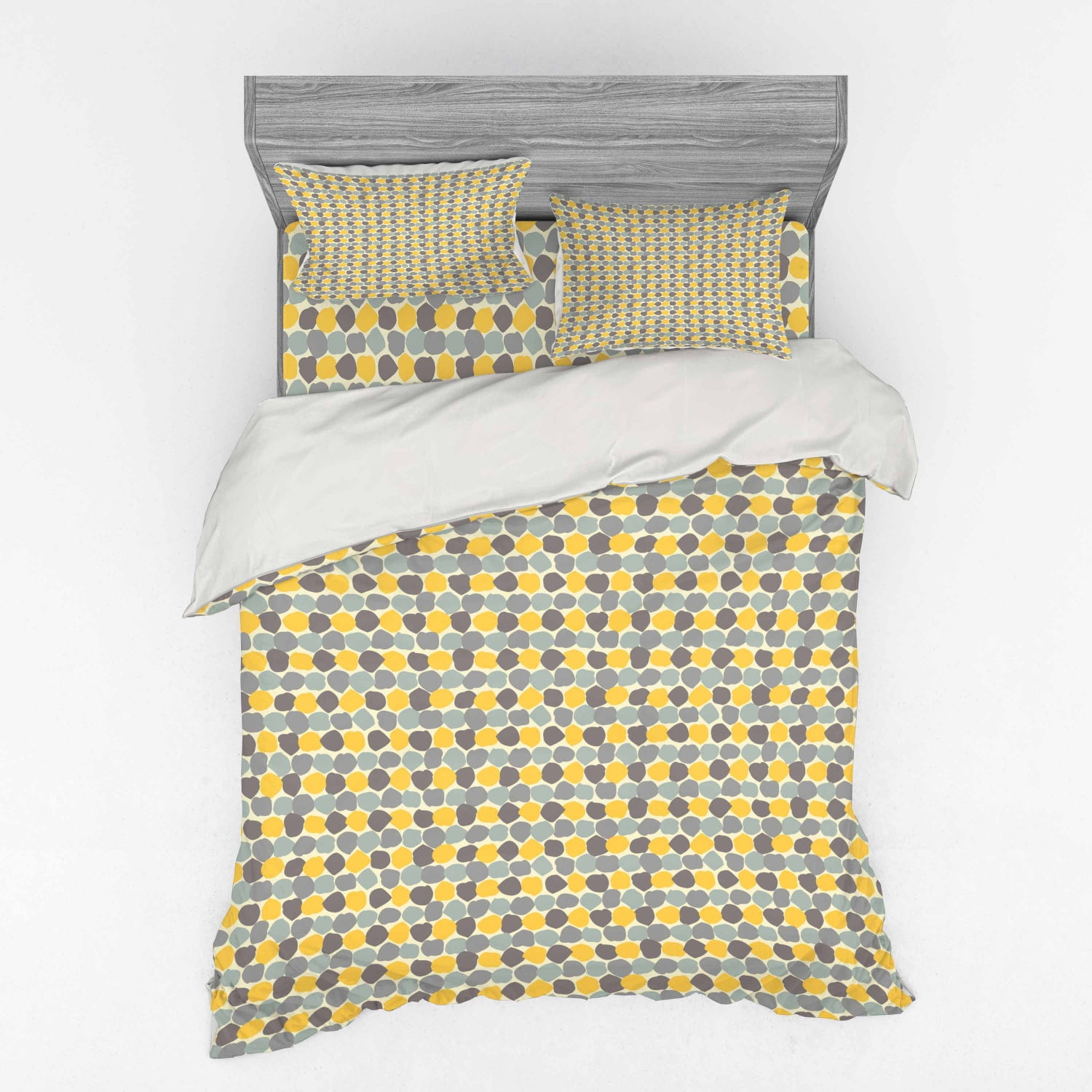 Geometric Duvet Cover Set, Retro Style Deformed Circles Formed by ...