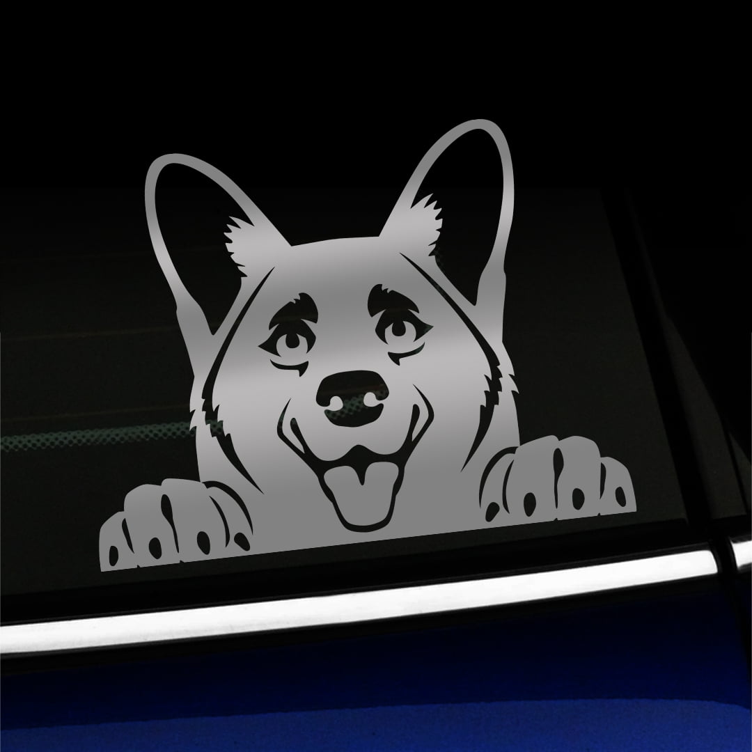 Peeking Corgi - Vinyl Car Decal - Choose Color - [SILVER] - Walmart.com