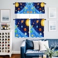 Astronomy Kitchen Curtains Set for Windows, Planets Saturn Sun Stars ...