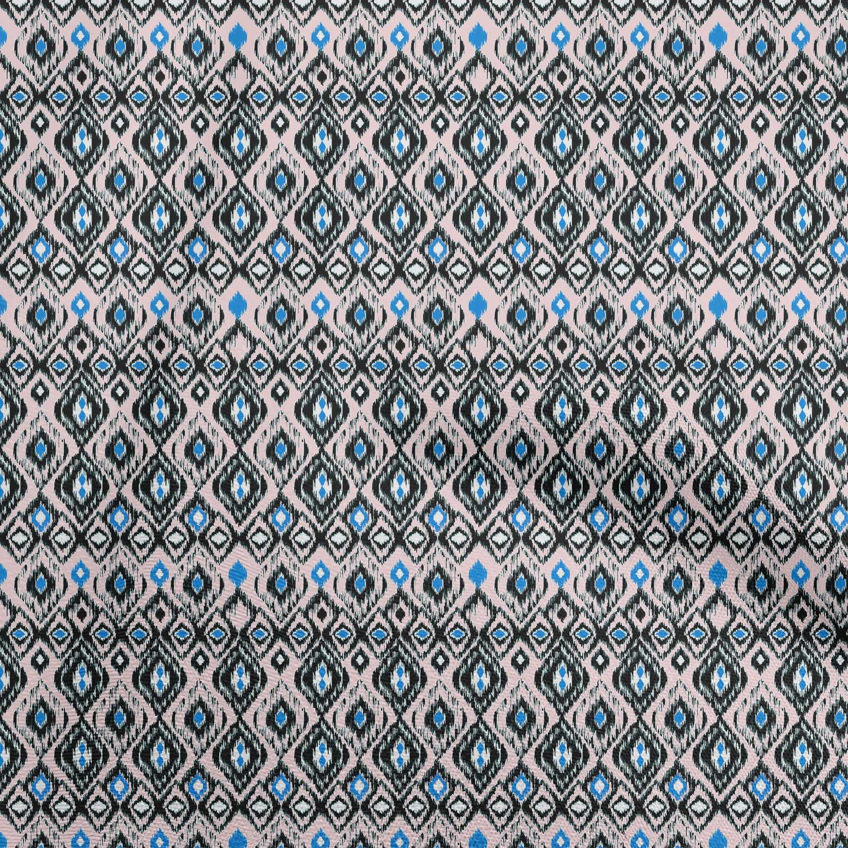 oneOone Rayon Light Pink Fabric Ikat Fabric For Sewing Printed Craft ...