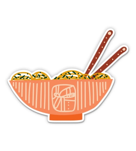 Round Vinyl Stickers Ramen Bowl Sticker Stickers, Labels & Tags Paper ...