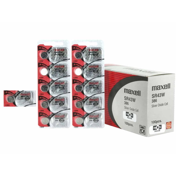 Maxell MAXELL-386 125mAh 1.55V SR43W Silver Oxide Button Cell Battery ...