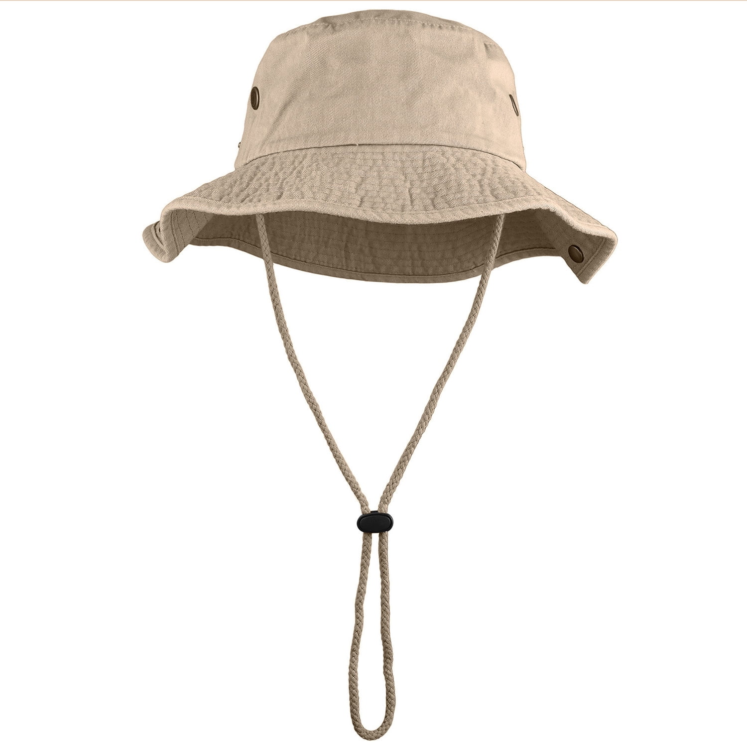 Wide Brim Hiking Fishing Safari Boonie Bucket Hats 100% Cotton UV Sun ...