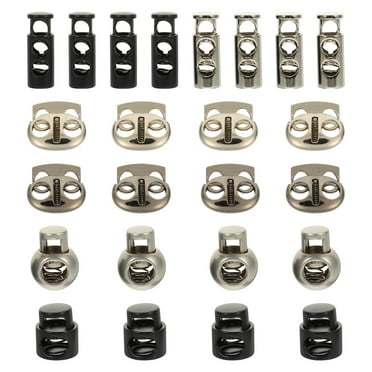 6pcs Spring Cord Locks Plastic End Clip Stoppers Fastener Double Holes ...