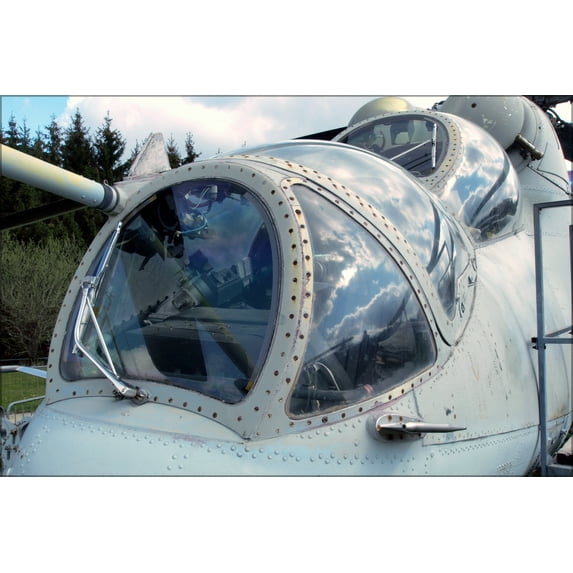 24"x36" Gallery Poster, Mil Mi-24P Hind gunner and cockpit russian ...